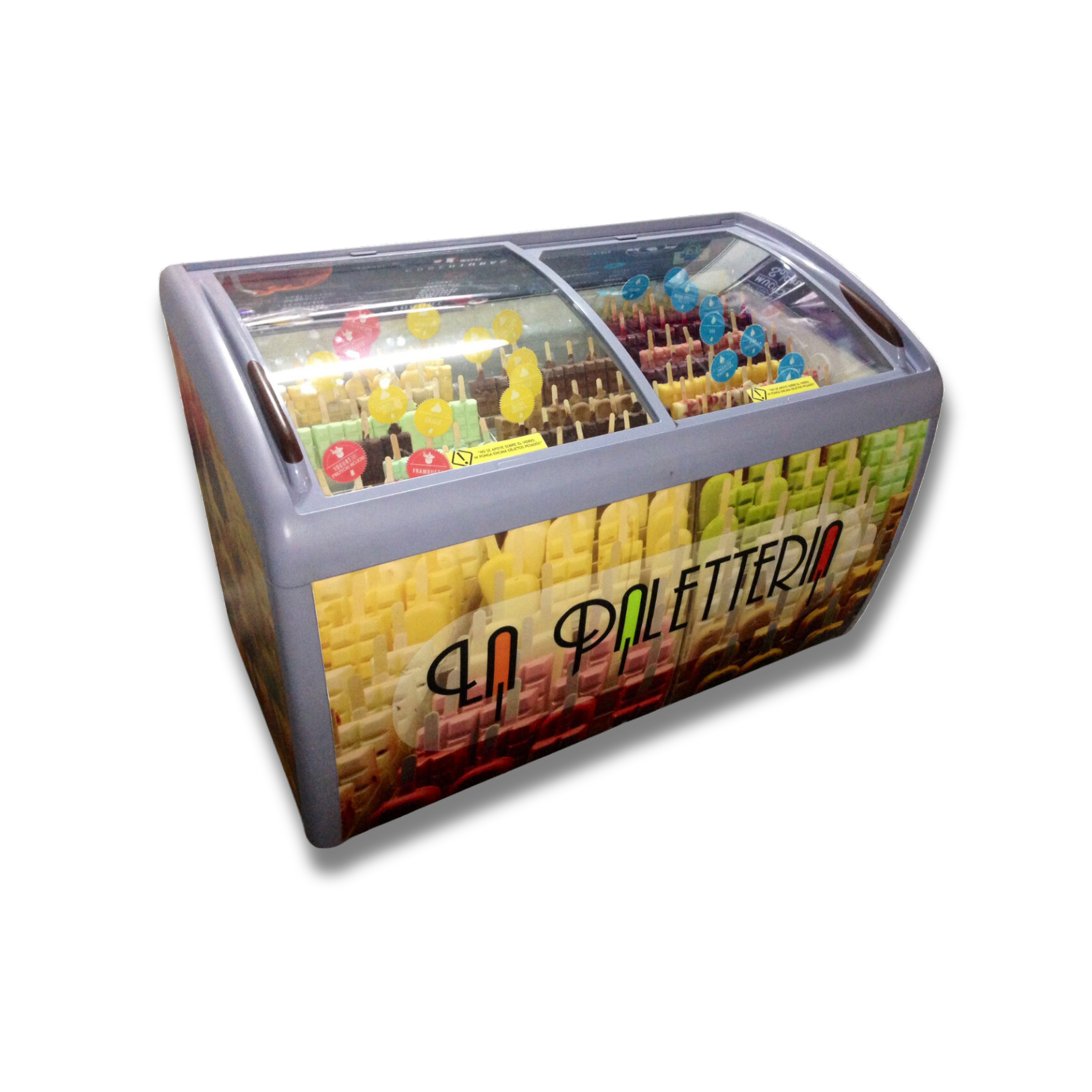 Congelador para exhibir 120 paletas puerta vidrio curvo – AZERO