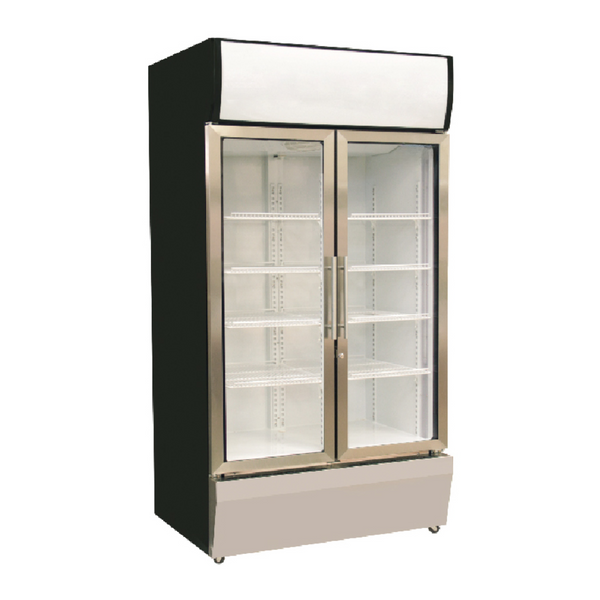 Nevera Vertical Refrigeración 1000 litros 2 puertas frente en Acero In ...